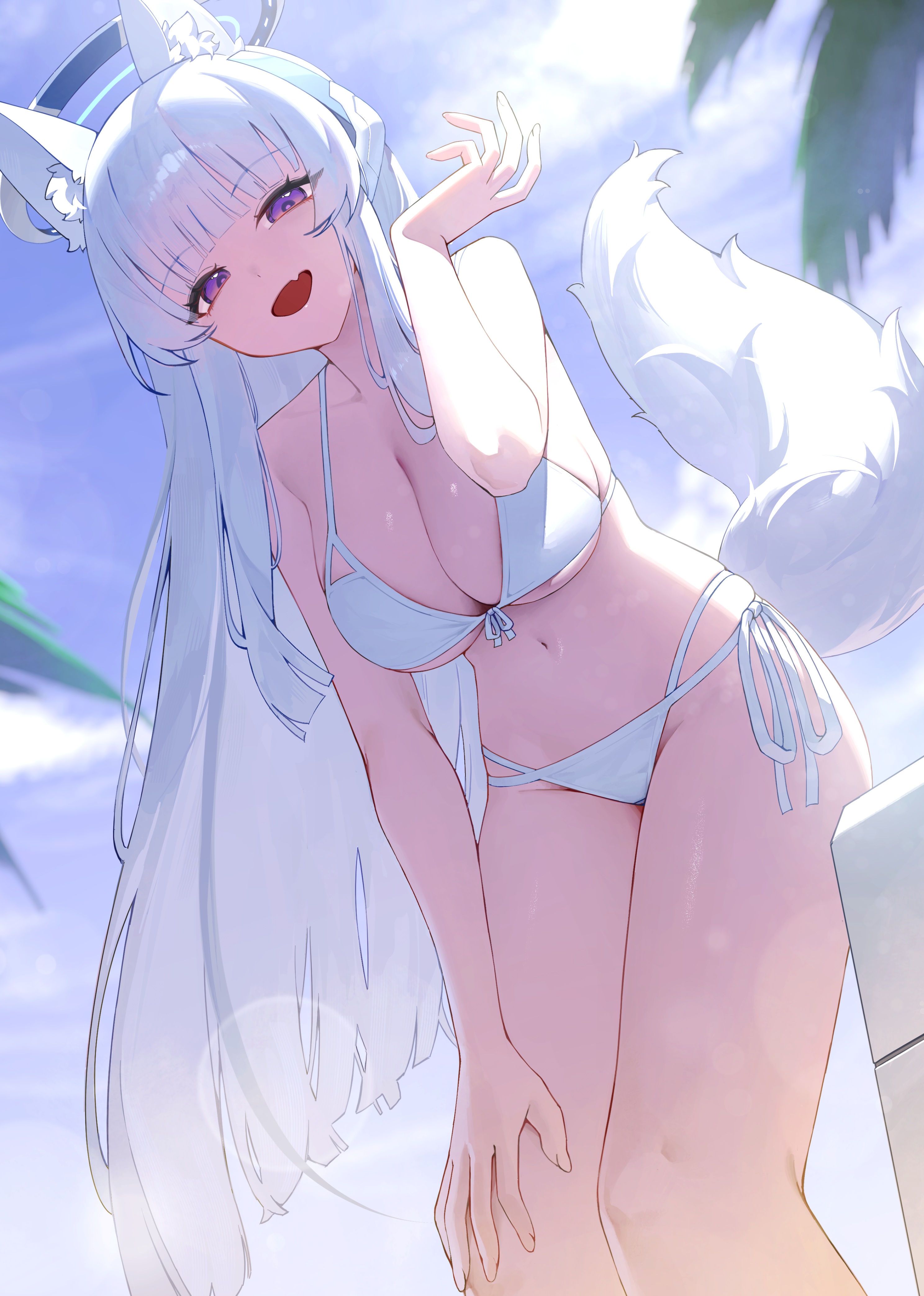 sbgu blue archive ushio noa animal ears bikini halo kitsune swimsuits tail | #1242398 | yande.re